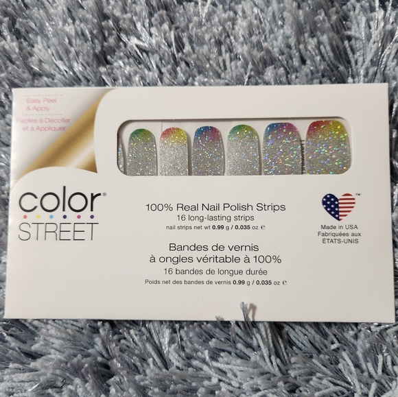Color Street | Makeup | Color Street Silver Glitter With Rainbow Color ...